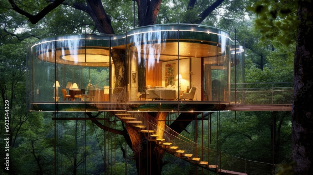 Marvelous Luxurious Glass Tree House Nestled in an Old Majestic Tree ...