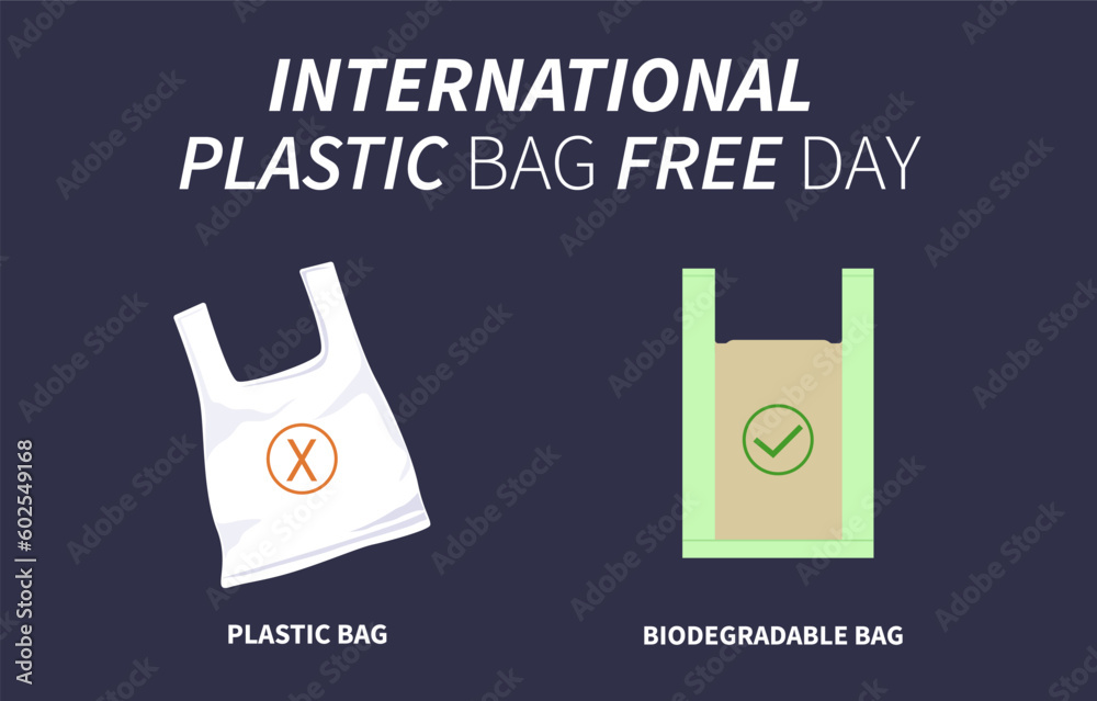 International plastic bag free day. plastic pollution. chemical ...