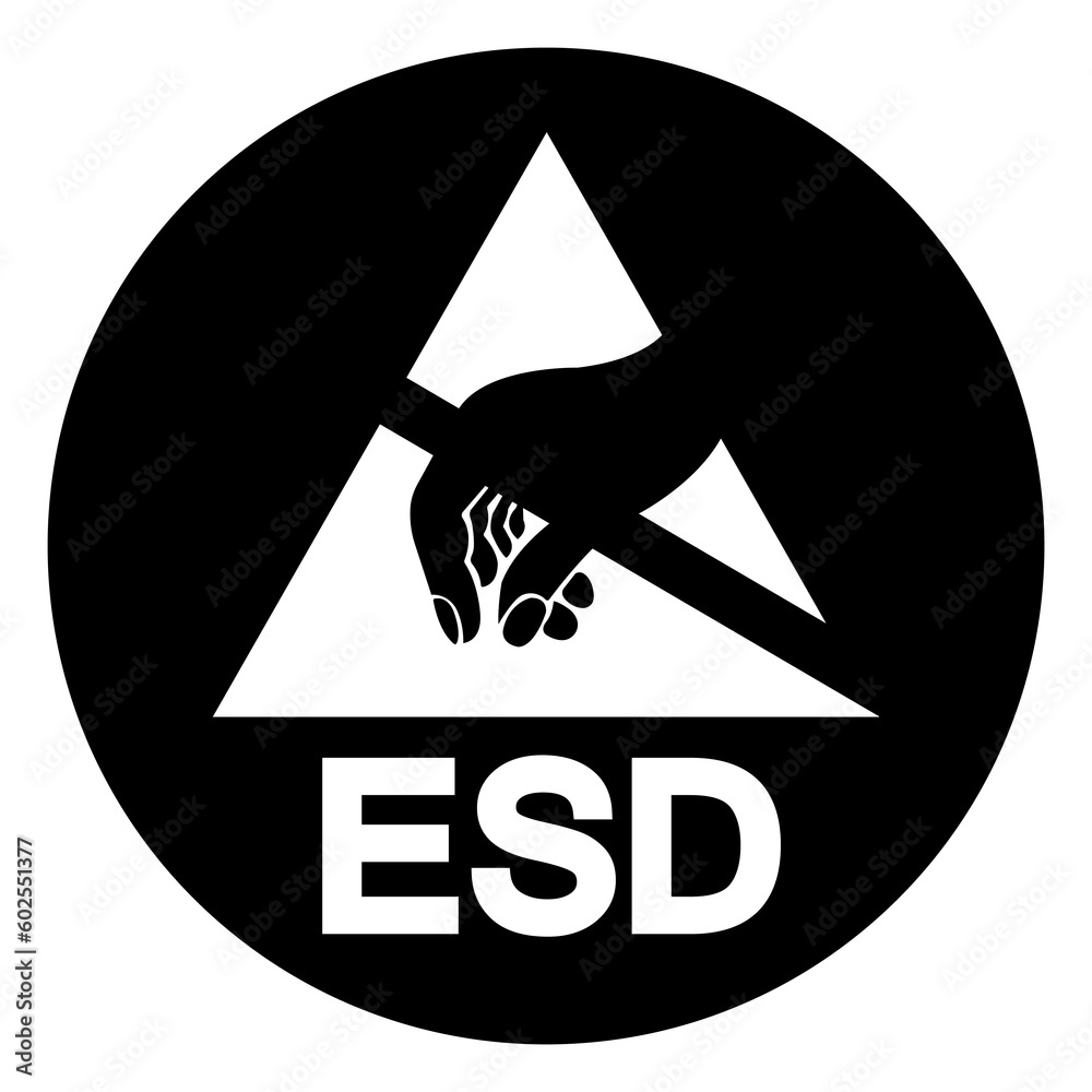 ESD Area Symbol Sign, Vector Illustration, Isolated On White Background ...