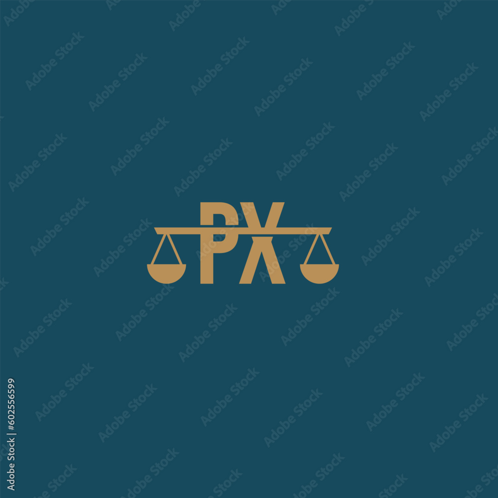 Initial PX scale law firm logo, Justice logo, attorney logo, lawyer XP ...