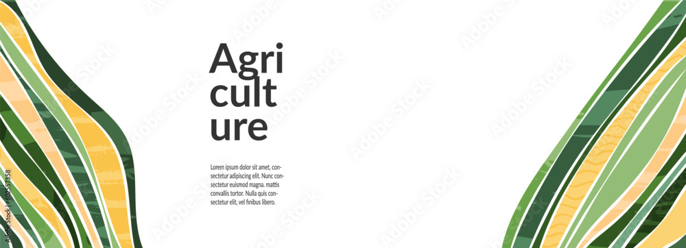 Green abstract agriculture field vector background. Agro banner ...