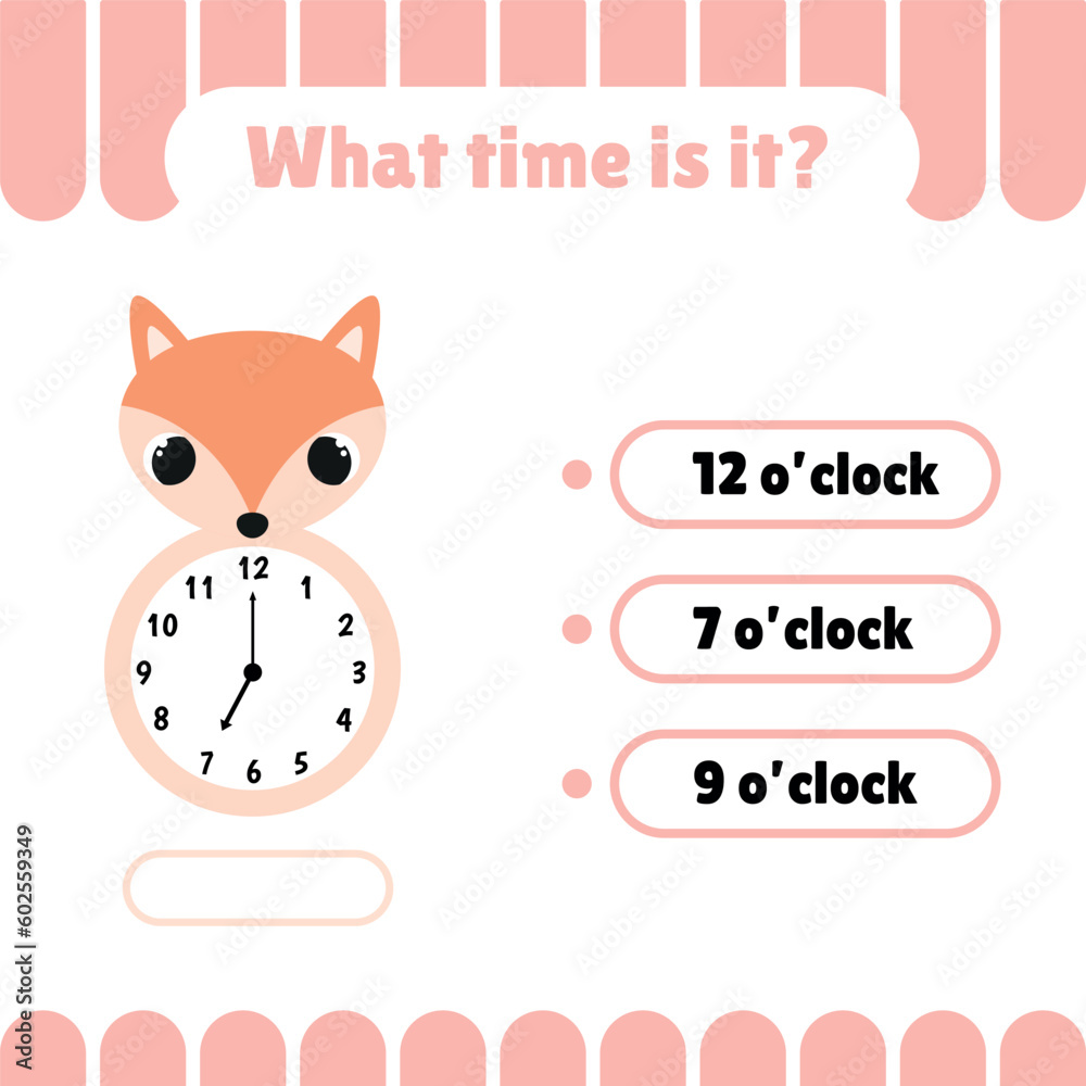 Educational worksheets for kids with clock. Learning time game on the ...