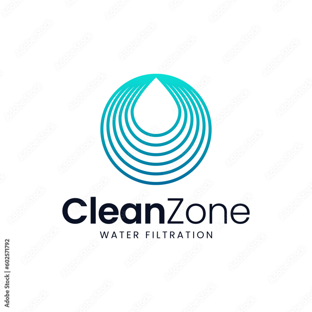 Modern logo combination of filter and water drop. It is suitable for ...