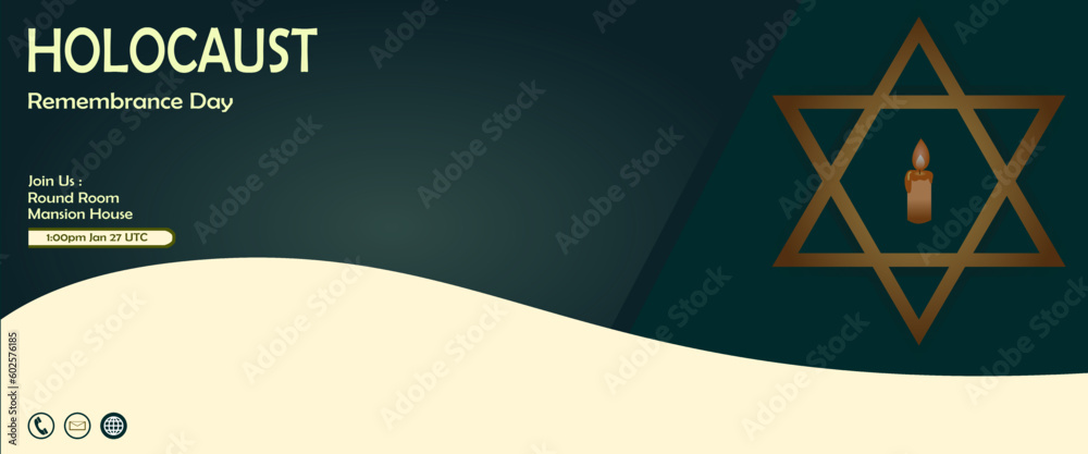 Holocaust remembrance memorial day illustration banner post card ...
