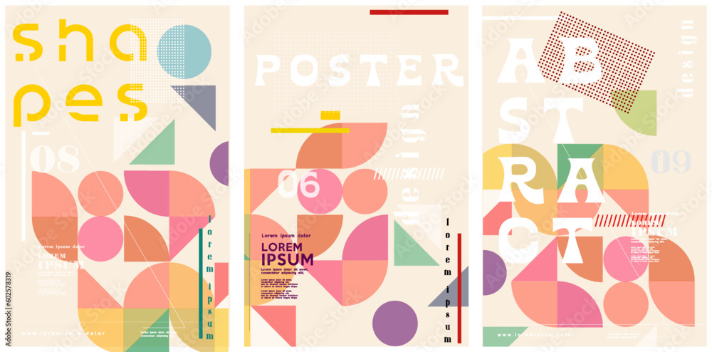 Abstract art posters for an art exhibition: music, literature or ...