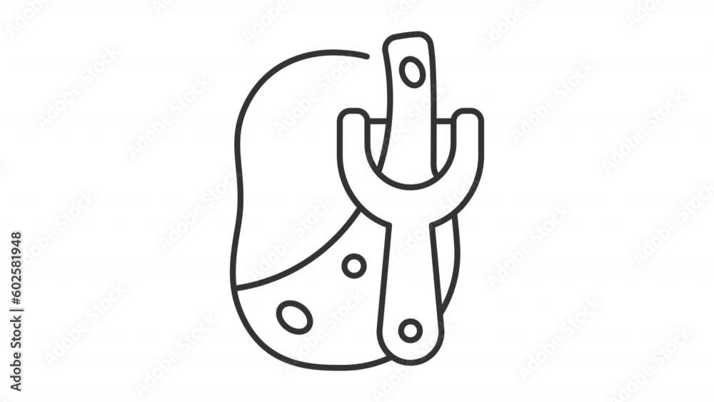 Peeling potato icon animation. Animated line vegetable peeler removing ...