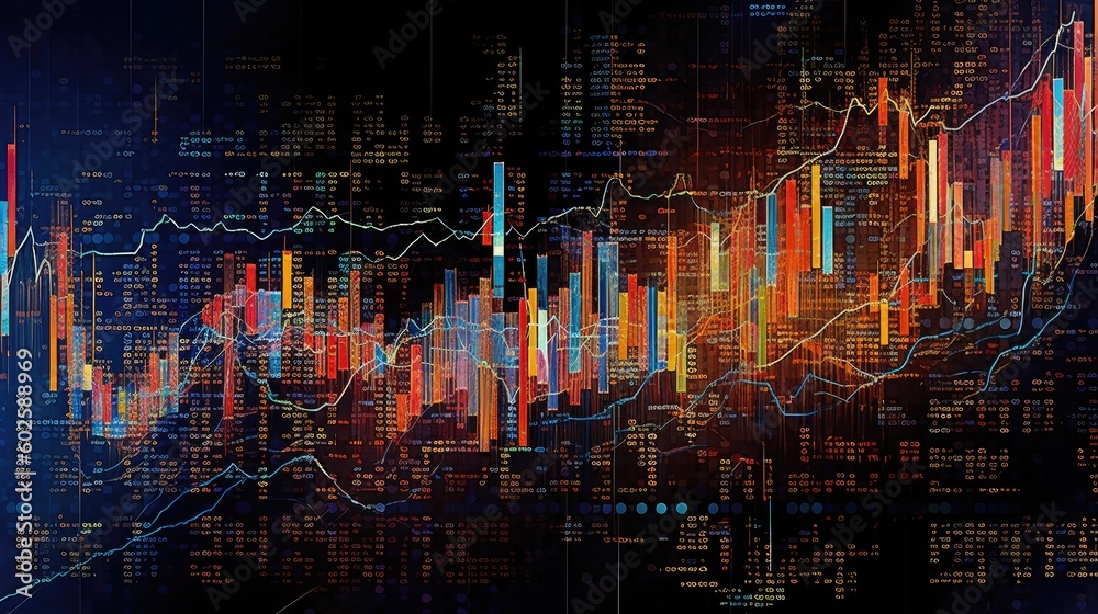 Stock investment K-line chart, investment concept Stock Illustration ...