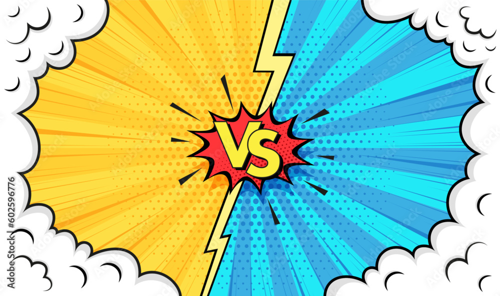 VS pop art background. Superhero dots pattern. Versus comic banner with ...