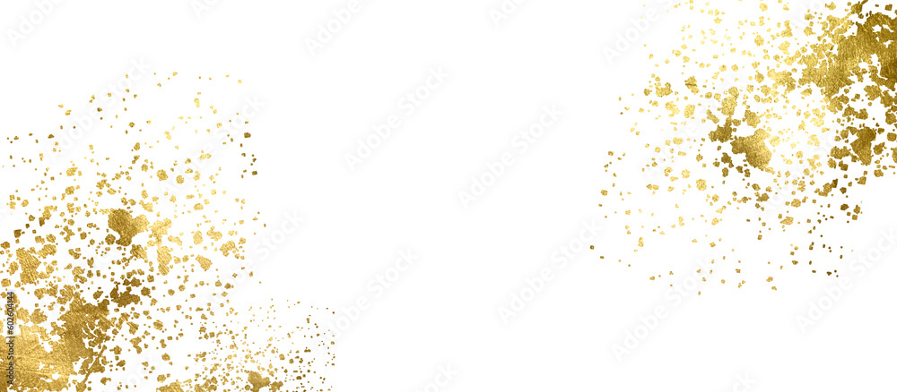 Gold sparkle ,splatter border,Gold Foil Frame Gold brush stroke on ...