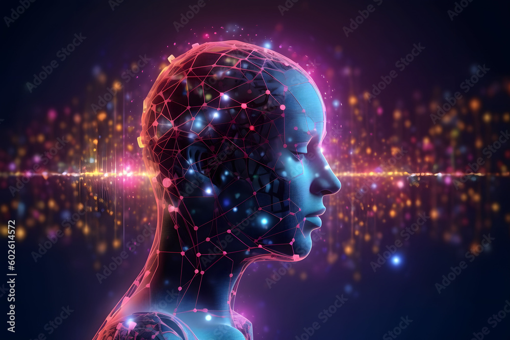 Machine learning reaction and ai artificial intelligence.Chat bot ...