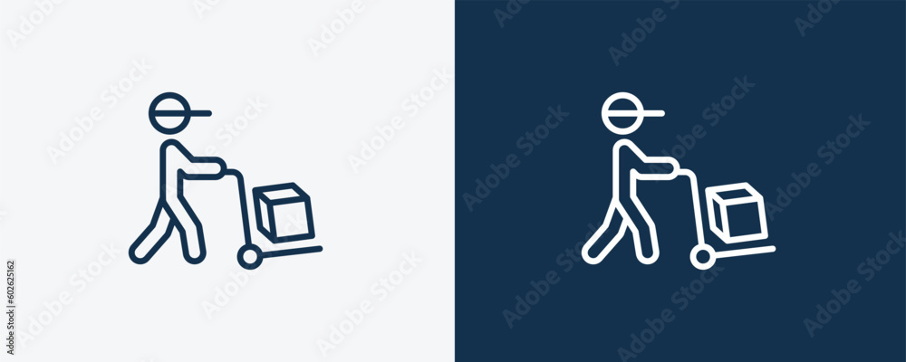 delivery man icon. Outline delivery man icon from delivery and ...