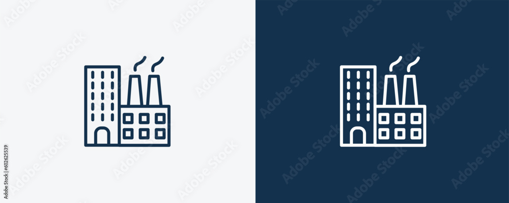 industrial park icon. Outline industrial park icon from real estate ...