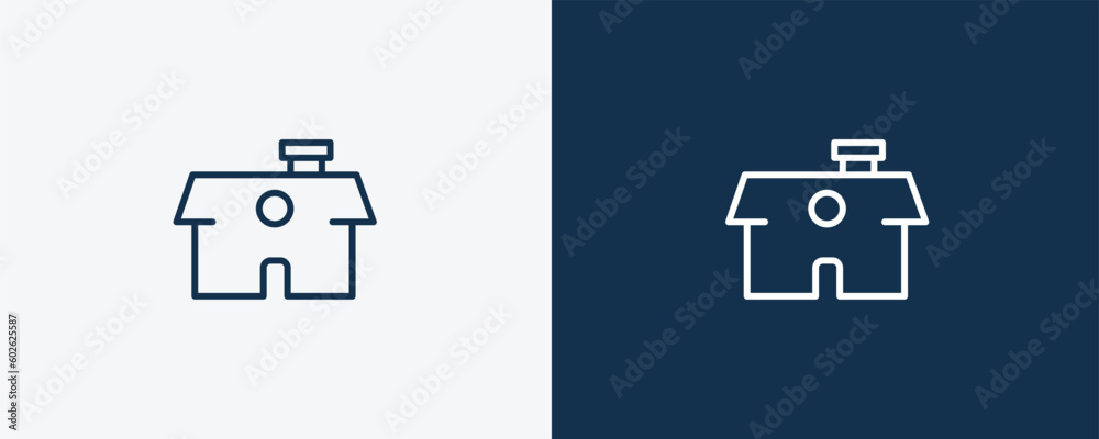 house front view icon. Outline house front view icon from real estate ...