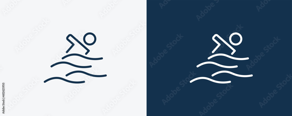 swimming figure icon. Outline swimming figure icon from sport and games ...