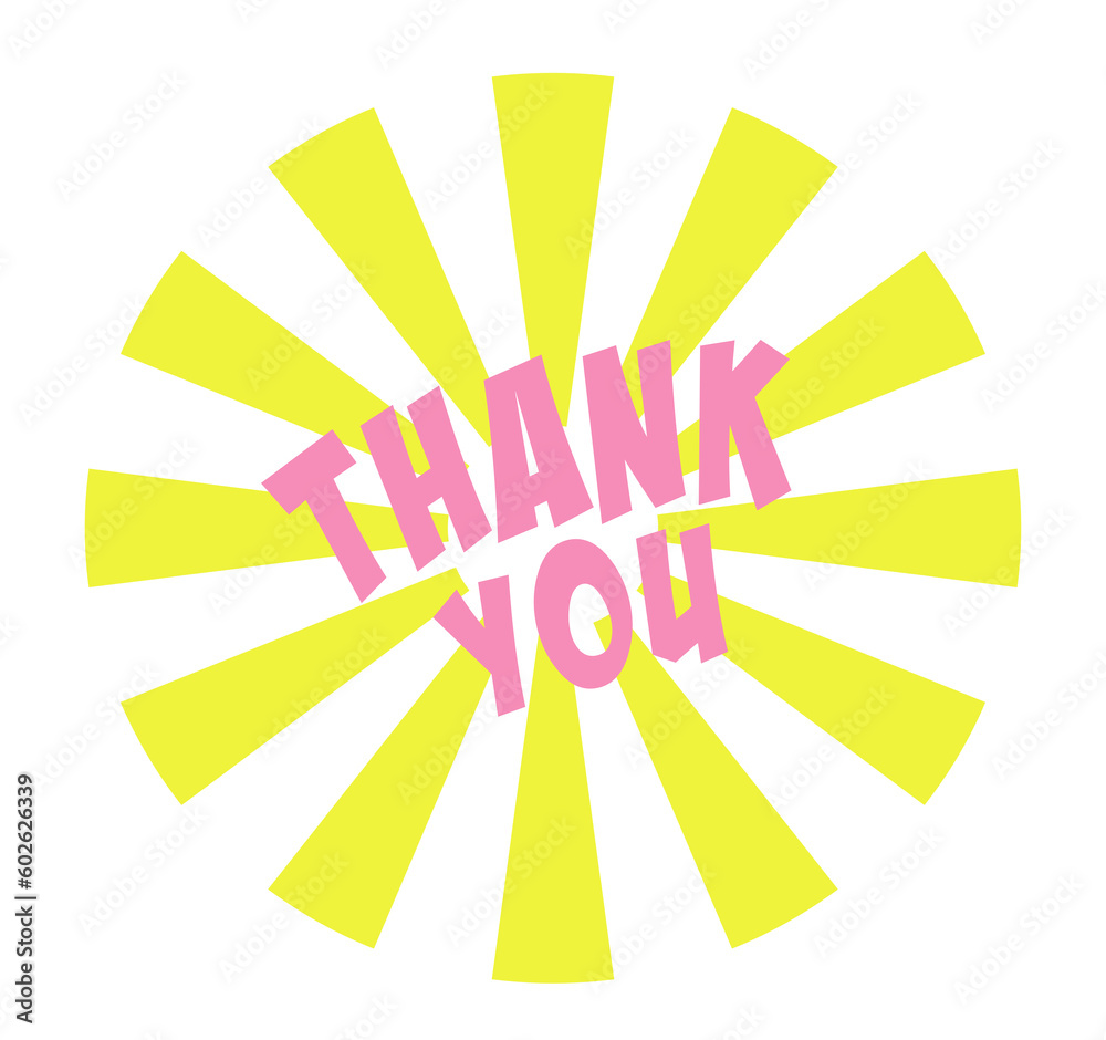 "thank you" quote lettering, funky sticker for diary, planner and ...