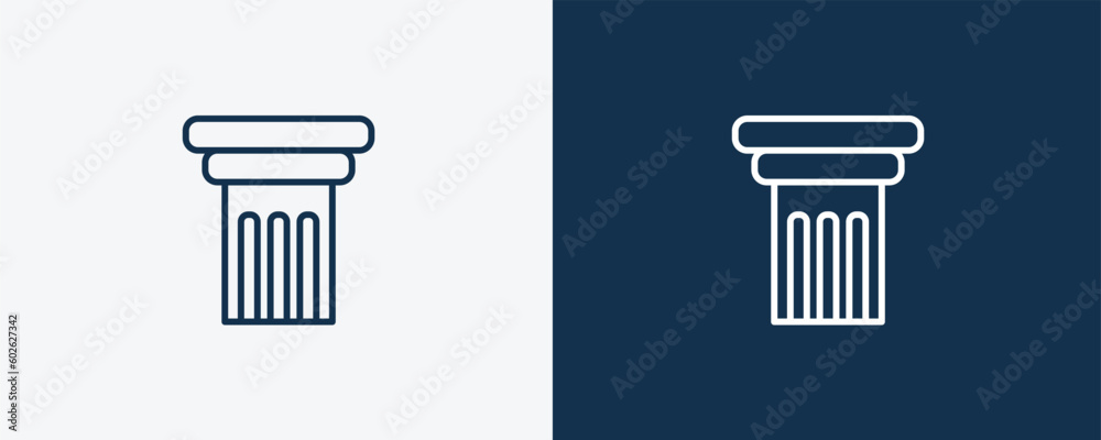 greek pillar icon. Outline and filled greek pillar icon from education ...
