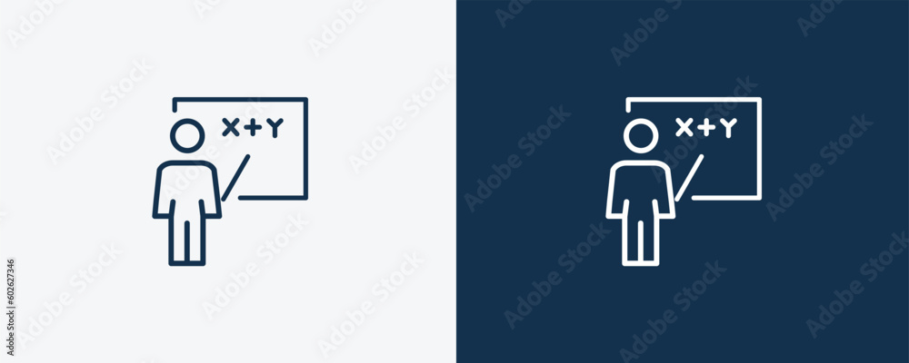 teach icon. Outline and filled teach icon from education and science ...