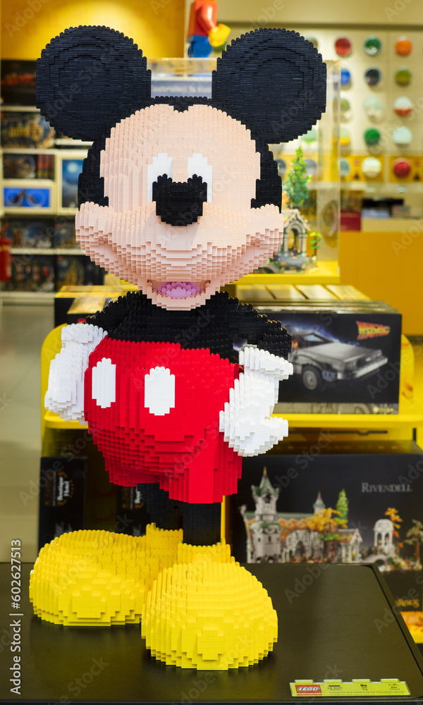 Disney's Mickey Mouse made with Lego Art bricks.Milan - Italy, 08 May ...