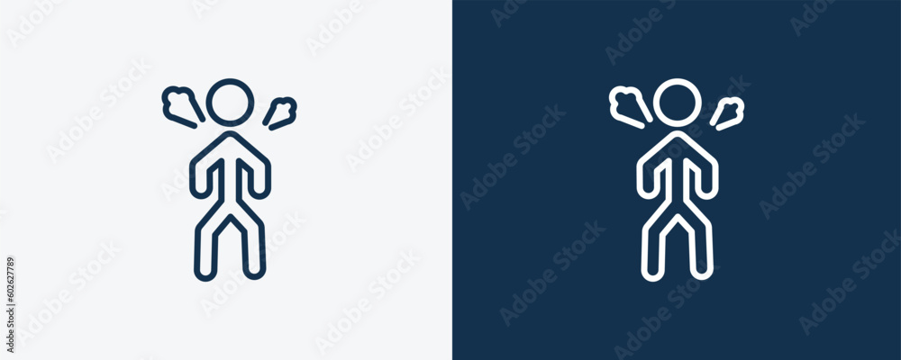 angry man icon. Outline angry man icon from humans and behavior ...