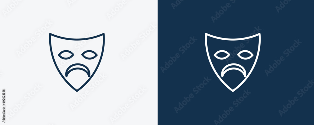 sad mask icon. Outline sad mask icon from cinema and theater collection ...