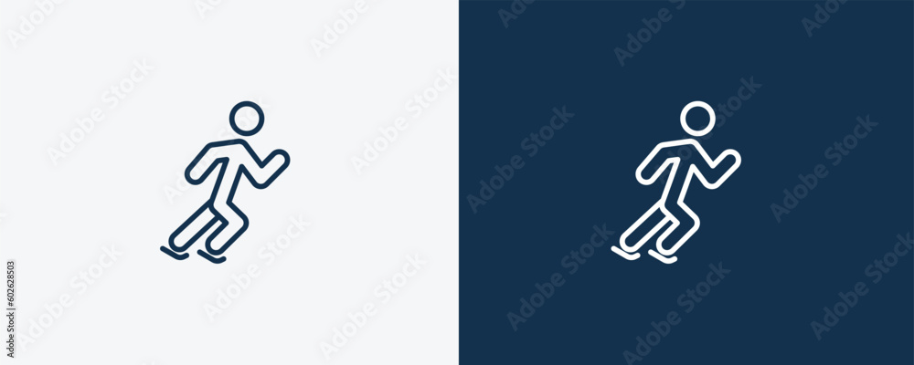 Man Skating Icon Outline Man Skating Icon From Behavior And Action Collection Linear Vector