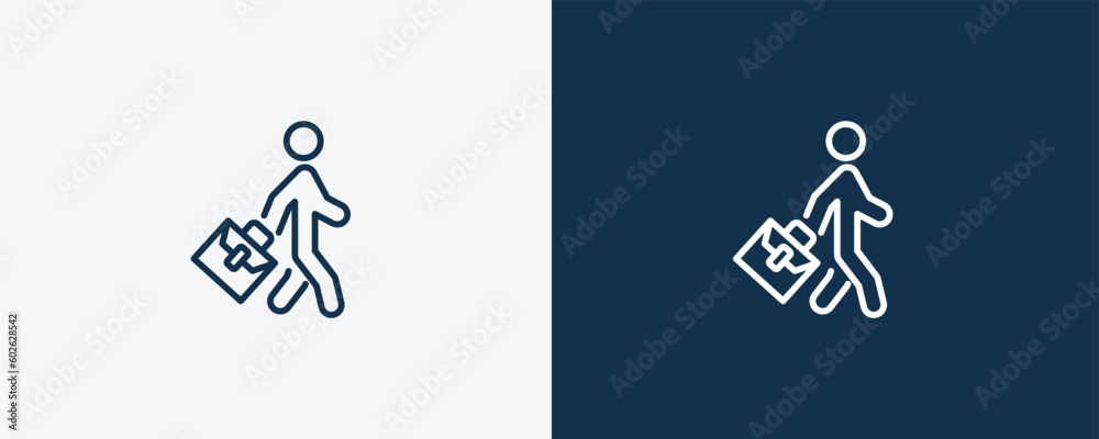 going to work icon. Outline going to work icon from behavior and action ...