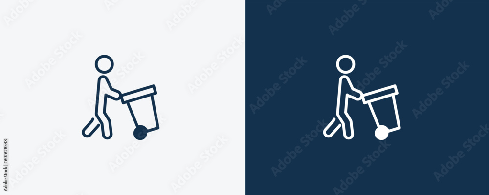 carry garbage icon. Outline carry garbage icon from behavior and action ...