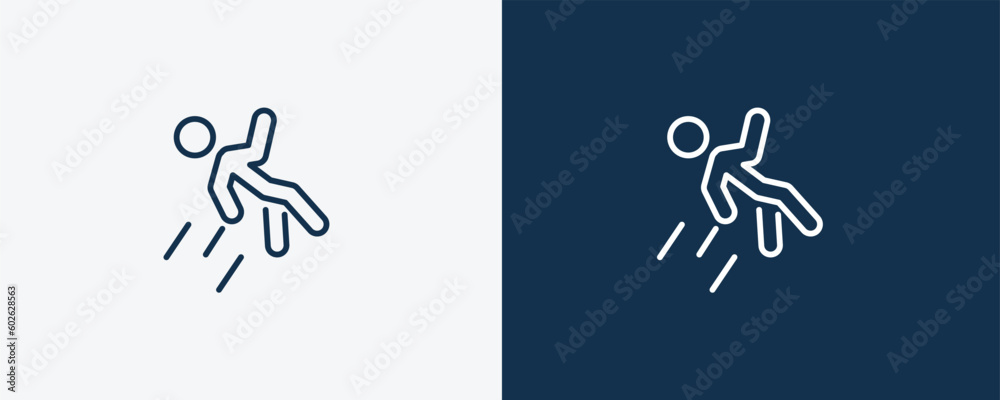 man falling icon. Outline man falling icon from behavior and action ...