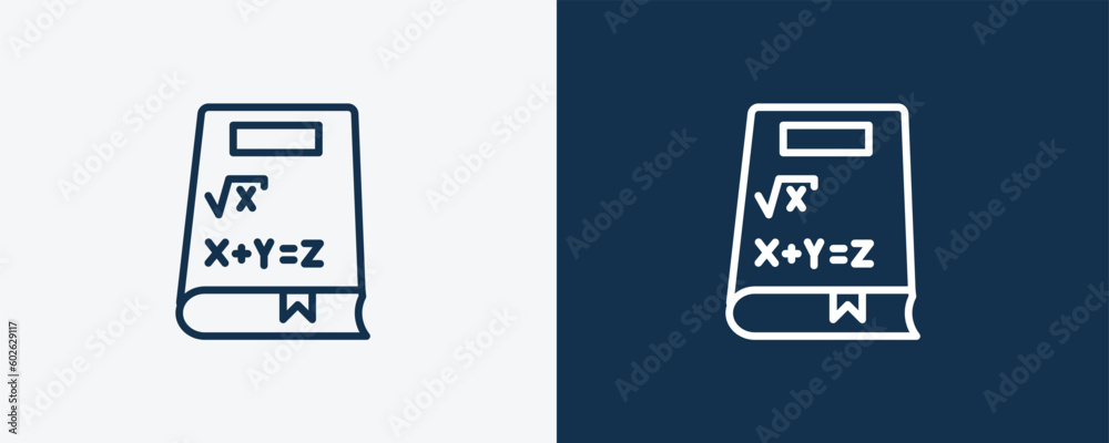 math book icon. Outline math book, education icon from education ...