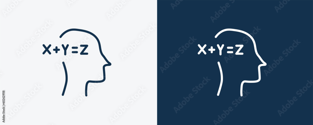 equation icon. Outline equation, geography icon from education ...