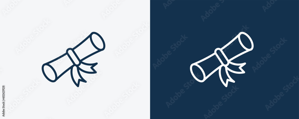 diploma roll icon. Outline diploma roll, roll icon from education ...