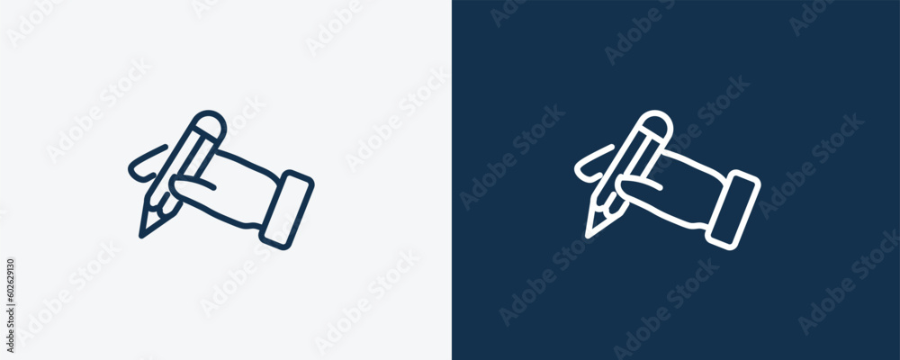 write by hand icon. Outline write by hand, paper icon from education ...