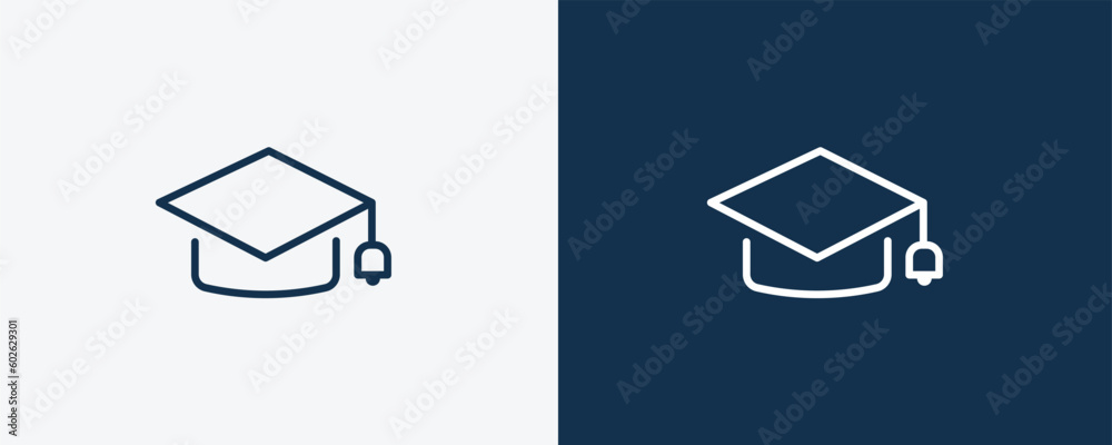 graduate cap icon. Outline graduate cap, college icon from education ...