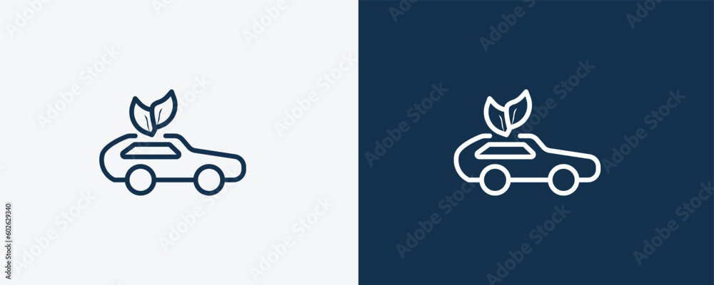 eco car icon. Outline eco car, vehicle icon from ecology collection ...