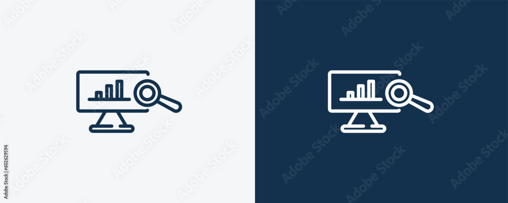 Vecteur Stock data analyser icons. Outline data analyser, data icon ...