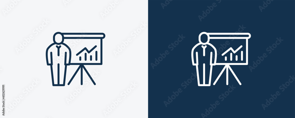 graphic panel and man icon.Outline graphic panel and man icon from ...