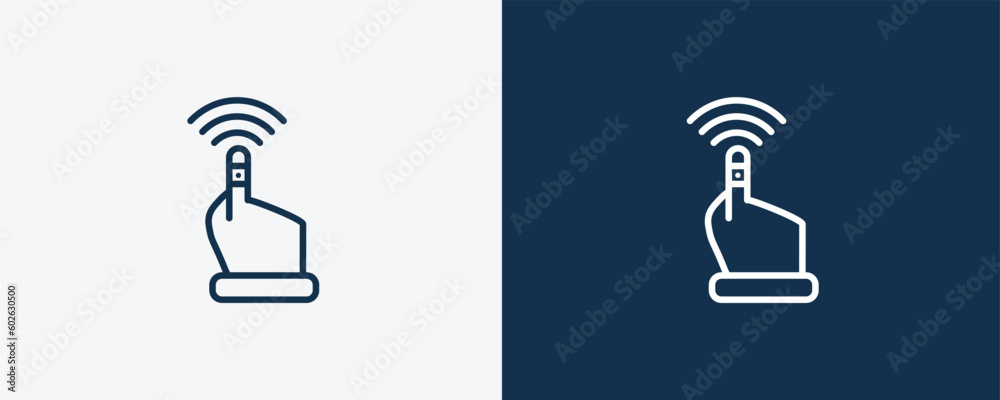 finger control icon. Outline finger control icon from artificial ...