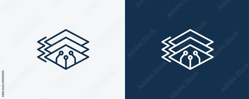 depth perception icon. Outline depth perception icon from artificial ...