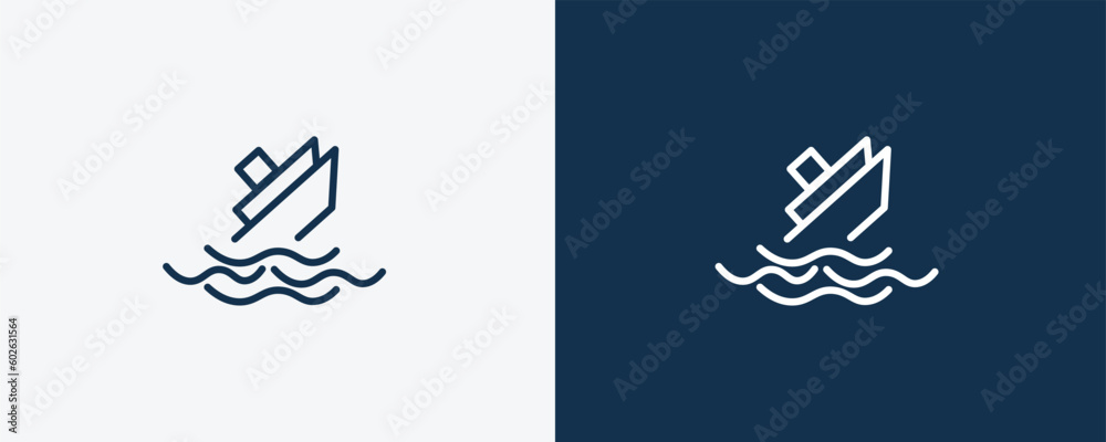 sinking icon. Outline sinking icon from Insurance and Coverage ...