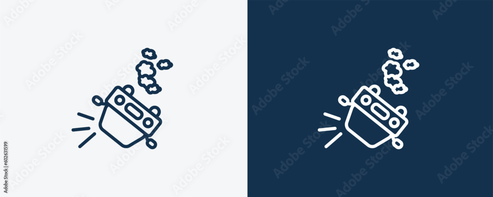 overturned car icon. Outline overturned car icon from Insurance and ...