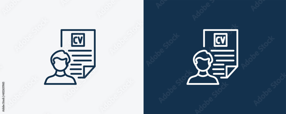 cv icon. Outline cv icon from Human Resources collection. Linear vector ...