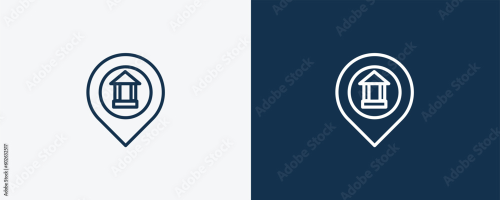 museum map icon. Outline museum map icon from museum and exhibition ...