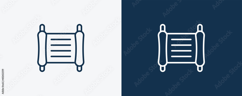 paper scroll icon. Outline paper scroll icon from museum and exhibition ...