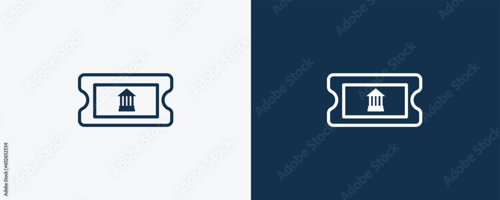 museum ticket icon. Outline museum ticket icon from museum and ...