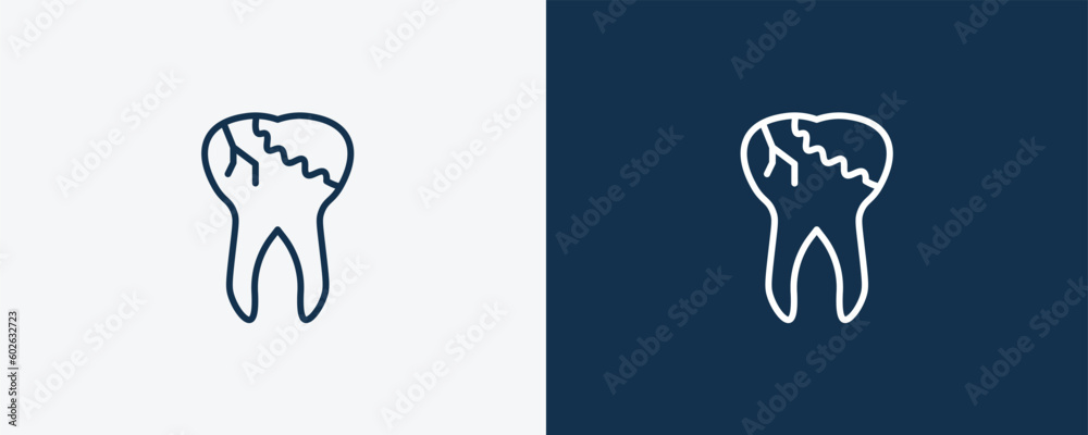 caries icon. Outline caries icon from medical collection. Linear vector ...