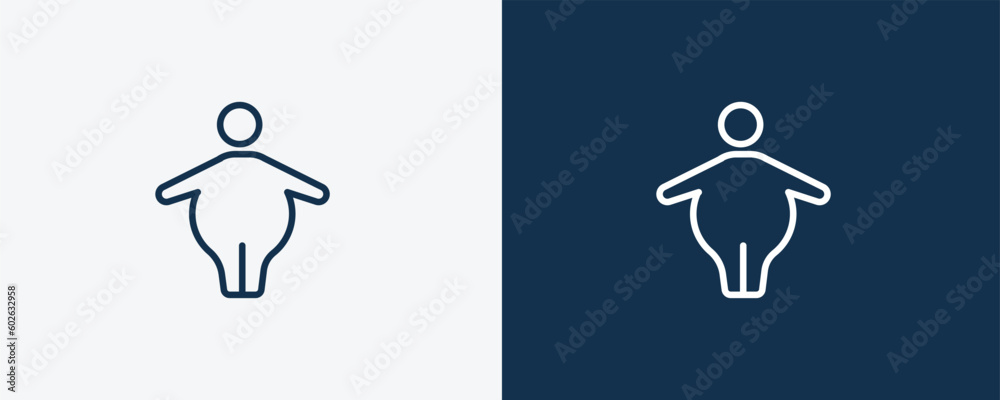 fat human icon. Outline fat human icon from feeling and reaction ...