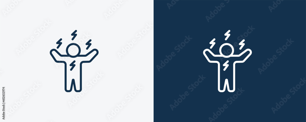 energized human icon. Outline energized human icon from feeling and ...