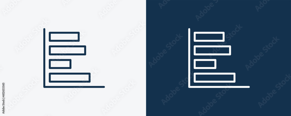 horizontal bar chart icon. Outline and vector horizontal bar chart icon ...