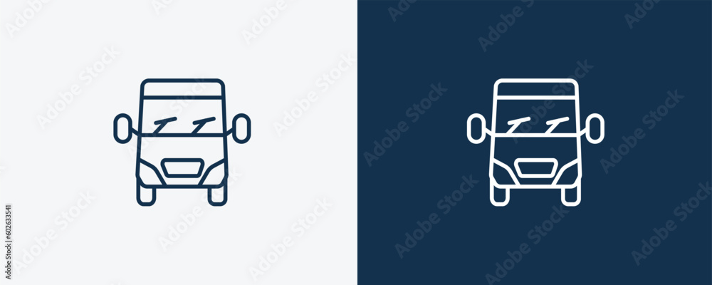 van front view icon. Outline van front view icon from transportation ...