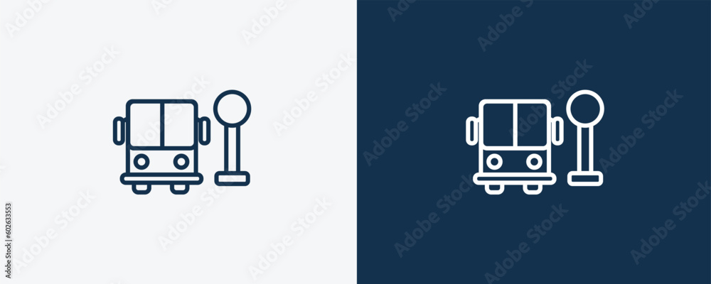 Vecteur Stock school bus stop icon. Outline school bus stop icon from ...